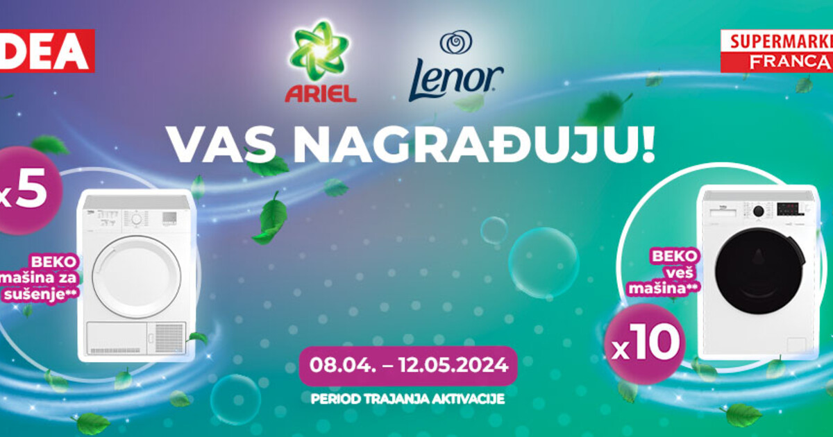 “Ariel & Lenor vas nagrađuju” - Velika nagradna igra u IDEI i Franci | Idea